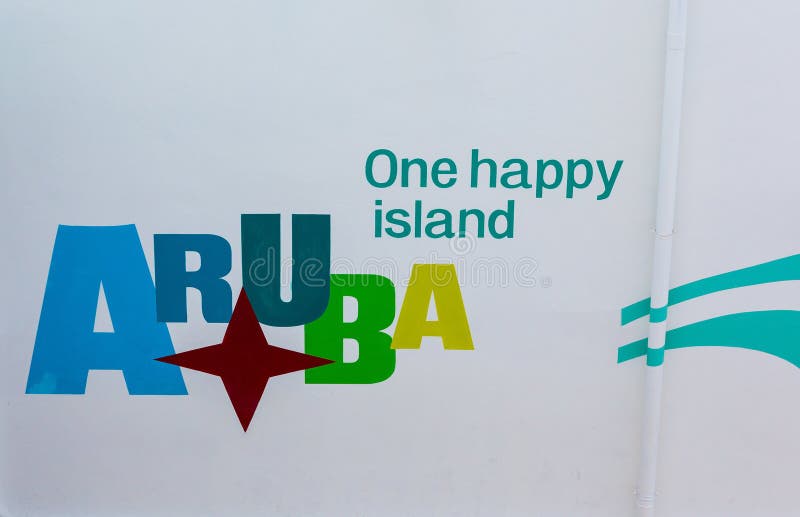 Aruba One Happy Island editorial stock image. Image of colorful - 79040534
