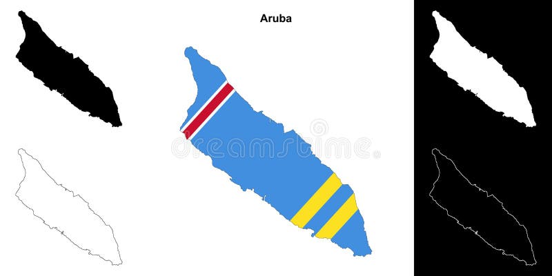 Aruba outline map stock vector. Illustration of detailed - 323783094