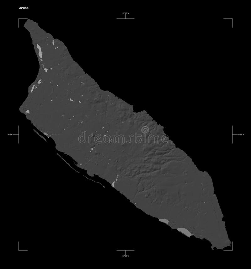 Aruba Shape on Black. Bilevel Stock Illustration - Illustration of ...