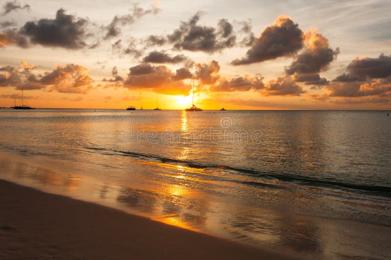 Aruba sunset stock photo. Image of cultures, island, land - 69315002