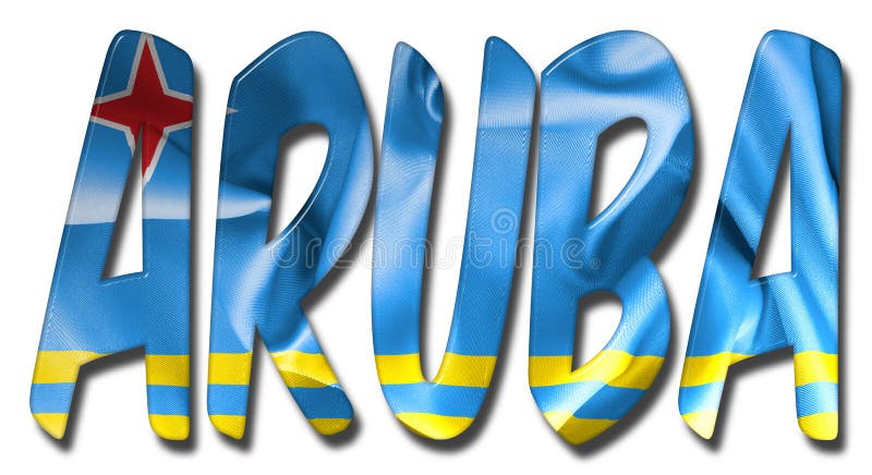 Aruba Word with Flag Texture Stock Illustration - Illustration of ...