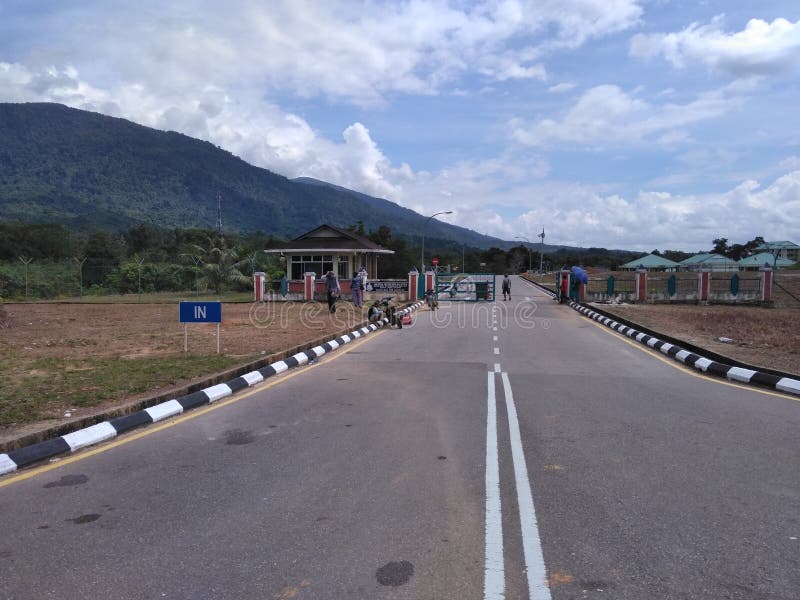 Aruk and Malaysia Border Road with Hill View Editorial Photography ...