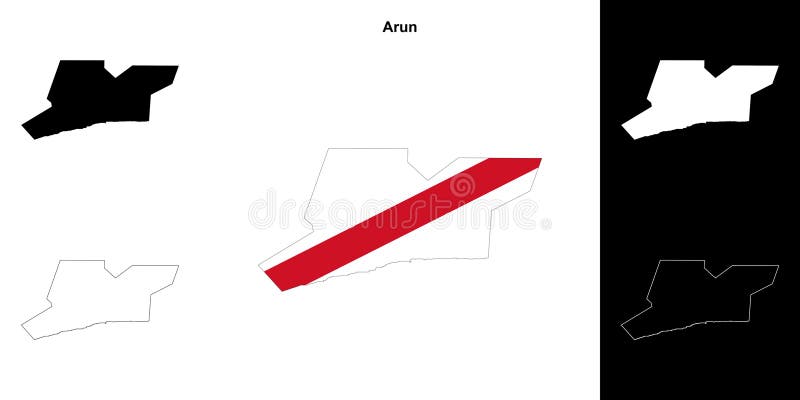 Arun outline map stock vector. Illustration of arun - 334900399