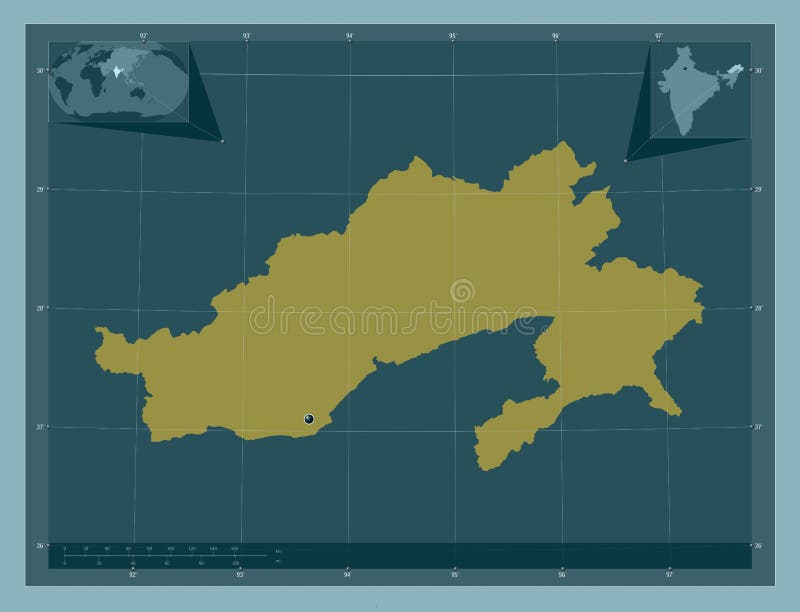 Arunachal Pradesh, India. Solid. Capital Stock Illustration ...