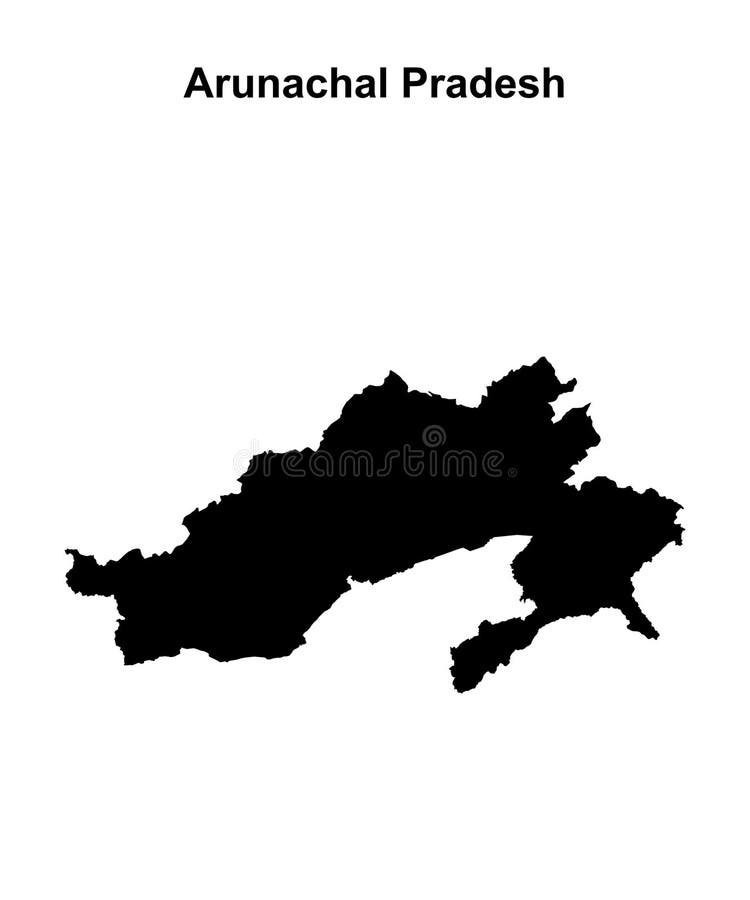 Arunachal Pradesh Outline Map Stock Vector - Illustration of pradesh ... Arunachal Pradesh Outline Map Stock Vector - Illustration of pradesh ...