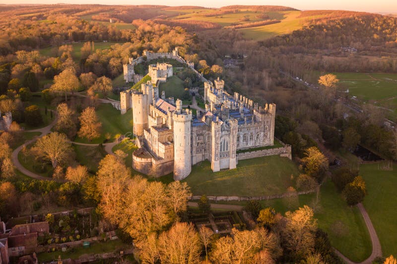 Arundel Castle Arundel West Sussex England United Kingdom Bird Eye View Stock Image Image