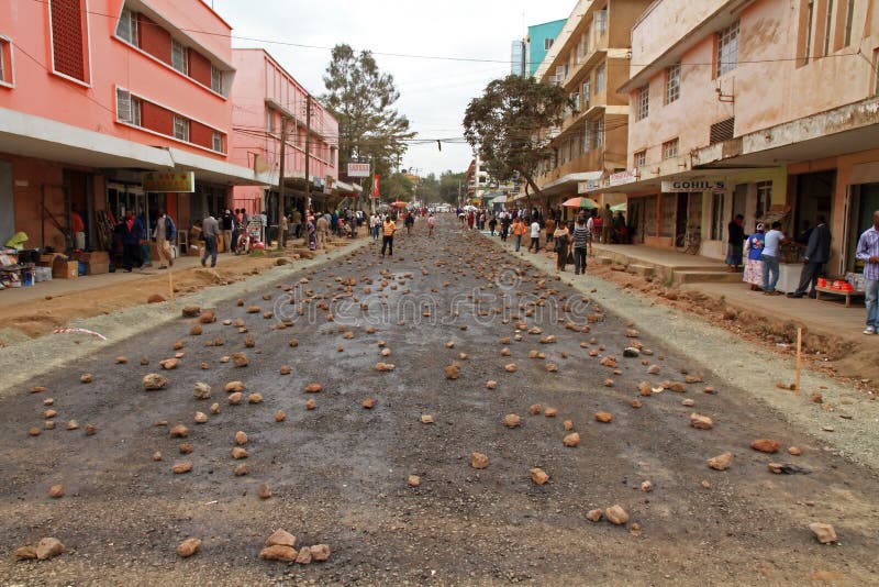 Arusha Street Covered in Rocks Editorial Stock Image - Image of ...
