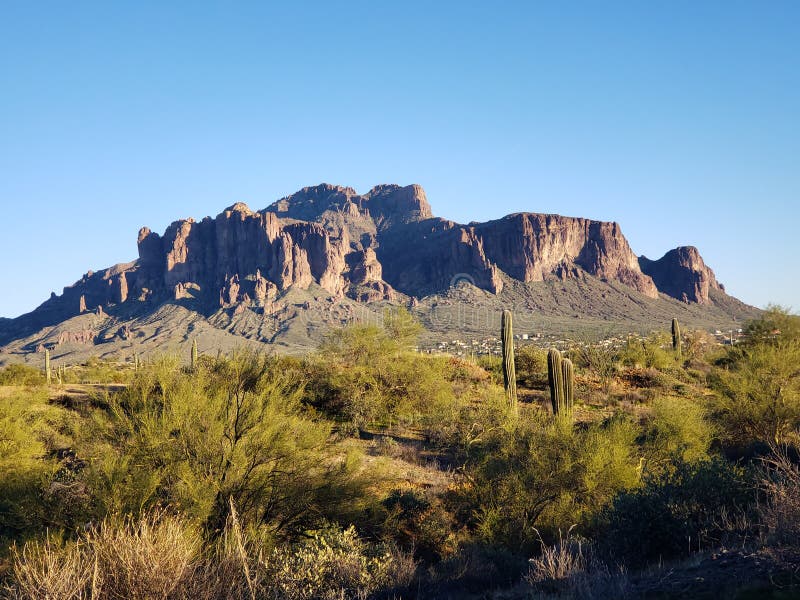 Arziona Desert Life Superstition Mountains Stock Photo - Image of ...
