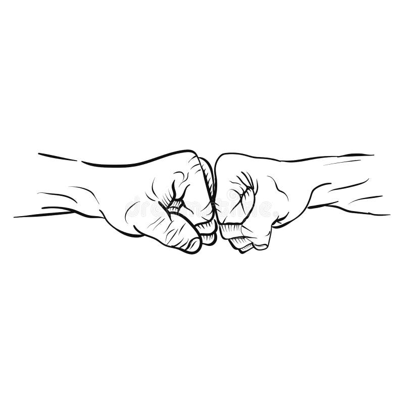 Silhouette Bro Fist Bump Handshake Knuckle Stock Vector - Illustration ...