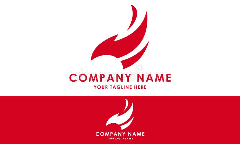 REd Color Abstract Simple Bird Wing Badge Logo Design Stock Vector ...