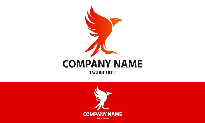 Red Color Legend Abstract Phoenix Myth Logo Design Stock Vector ...