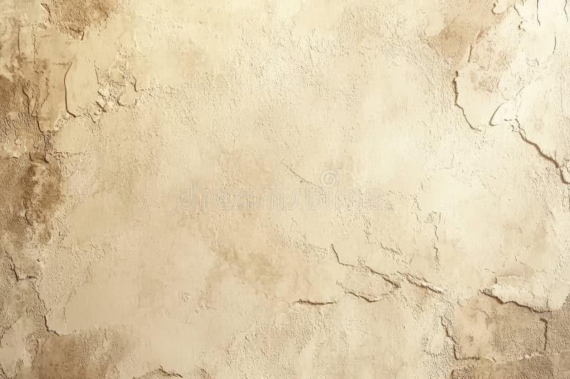 As a Background, a Plastered Wall with a Beige Rough Texture and a ...