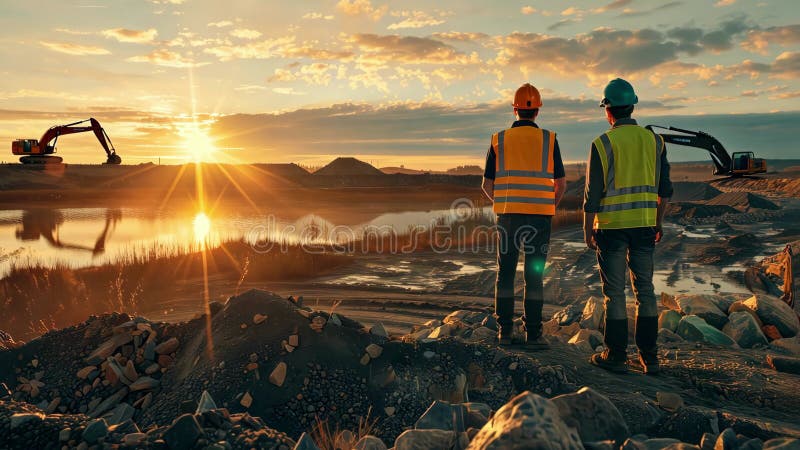 Construction Workers Actively Overseeing Their Project Site during a ...