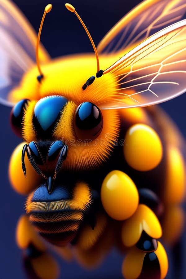 Close Up of a Bee - Ai Generated Image. Stock Illustration ...