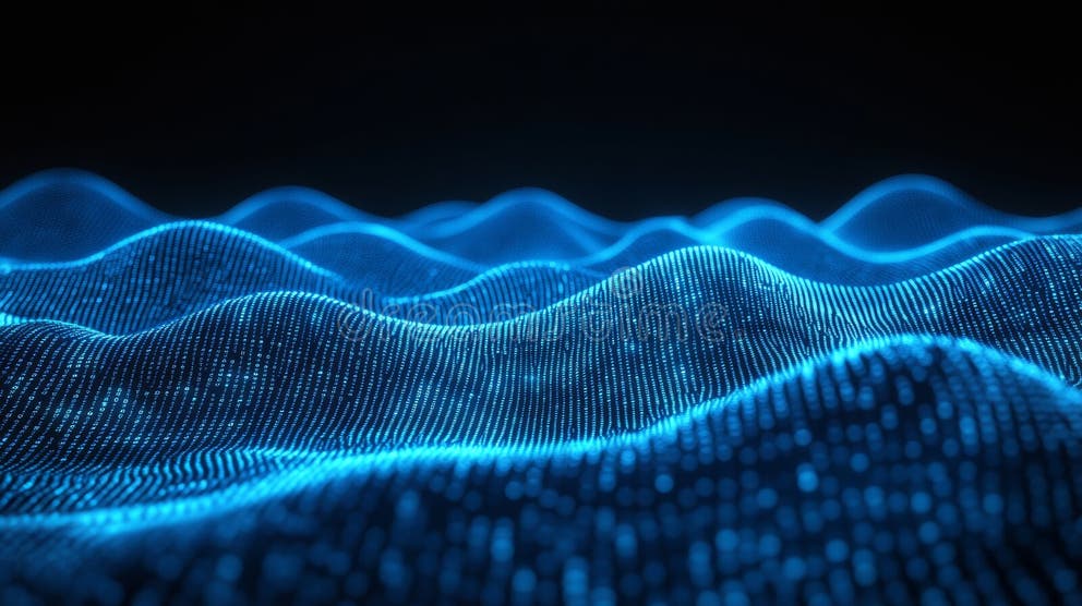 As Blue Binary Code Flows in a Spellbinding Digital Rain, it Creates an ...