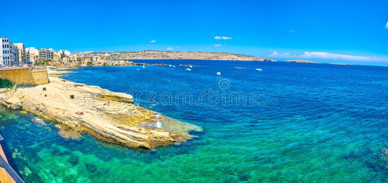 As Costas Rochosas De Bugibba Foto de Stock Editorial - Imagem de junho ...