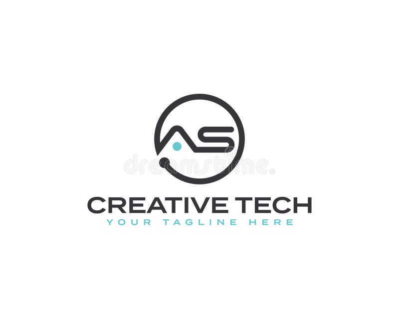 AS Creative Tech Logo. High-Tech Branding for Modern Businesses. Stock ...