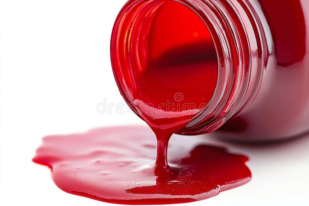 As the Deep Red Paint Flows from the Bottle, it Creates a Striking and ...
