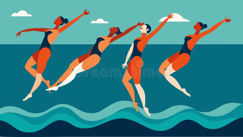 As they Descend into the Water the Synchronized Diving Team Looks Like a Perfectly Choreographed ...