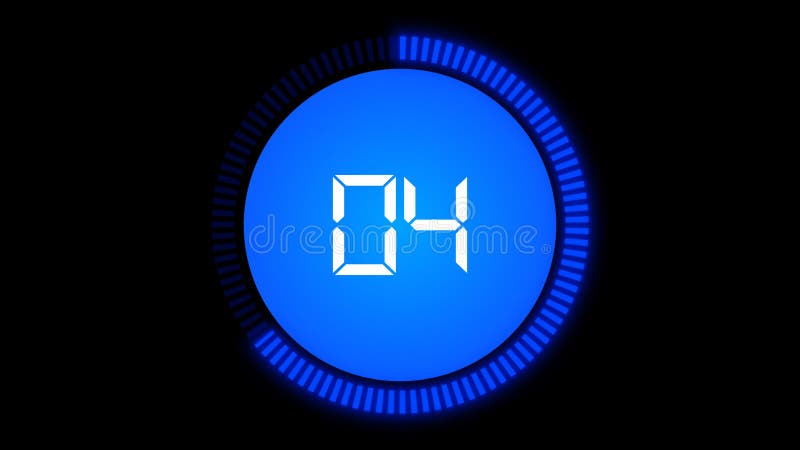 Digital Countdown Timer Count, Number Four Stock Illustration ...