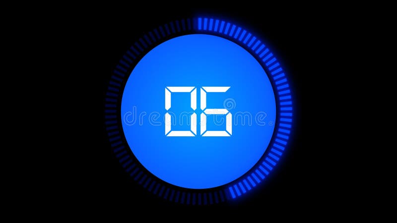 Digital Countdown Timer Count, Number Six Stock Image - Image of bright ...