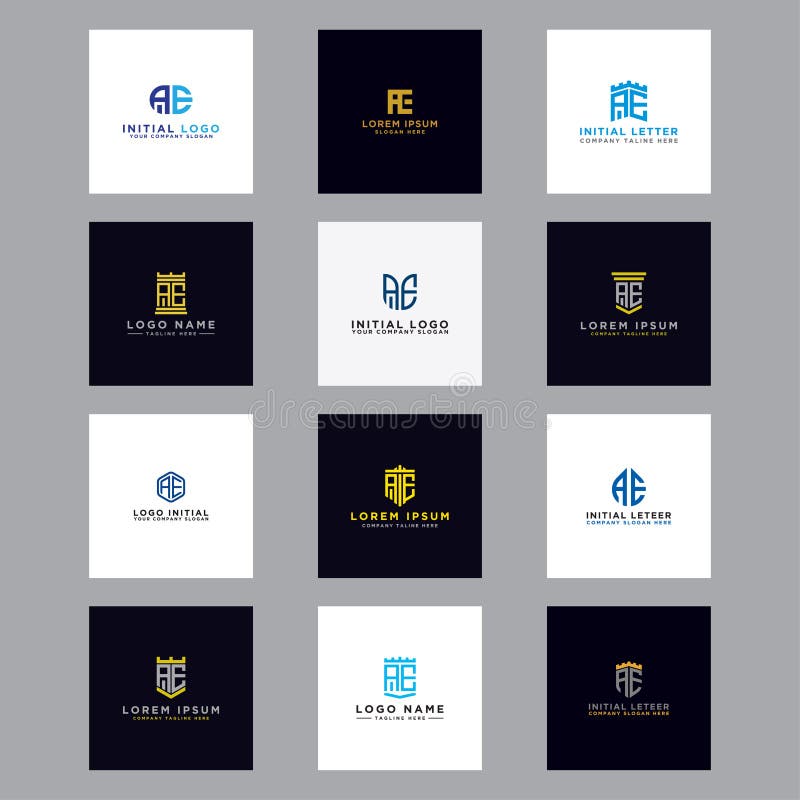 As Iniciais. Modelos Iniciais Do Pacote De Logotipos. Ilustração do ...