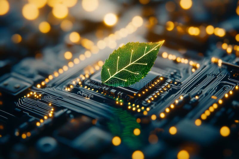 As the Leaf Represents Nature and the Computer Chip Represents ...