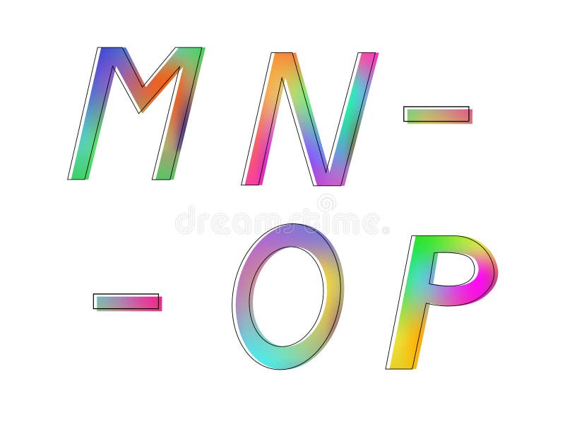 As letras mnop ilustração do vetor. Ilustração de desenhado - 252170917