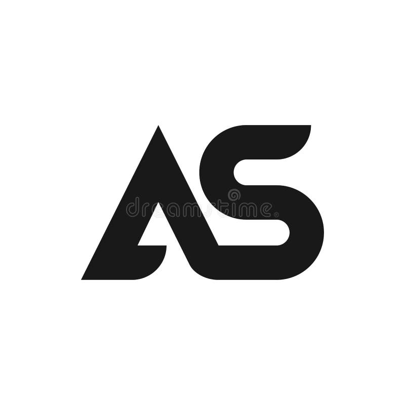 AS Letter Logo Design with Simple Style Stock Vector - Illustration of ...