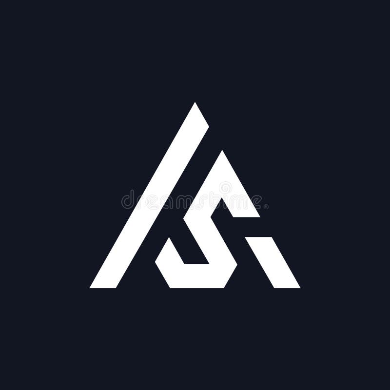 AS Monogram Logo Geometric Triangle Initial Minimal Design Stock ...