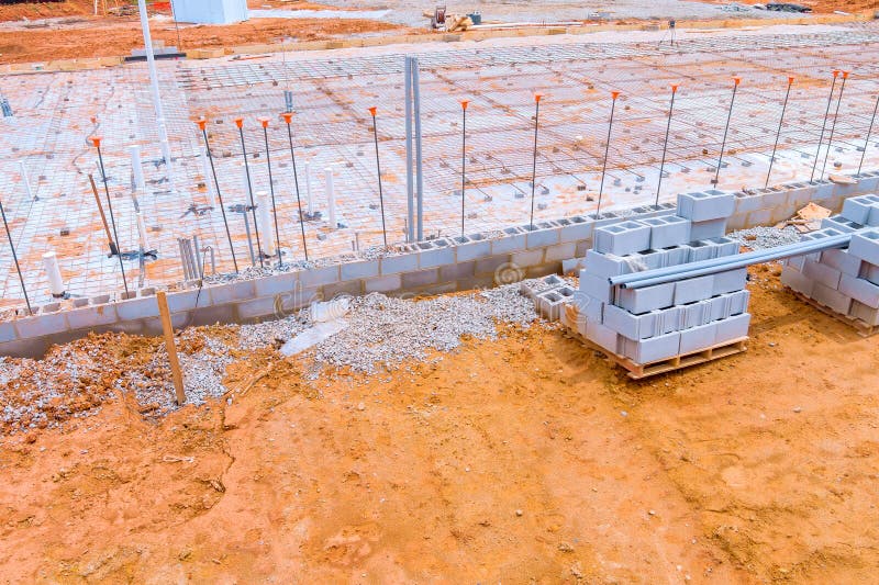 As of Now, Concrete is Ready To Be Poured on Top Reinforcement Metal Framework To Form a ...