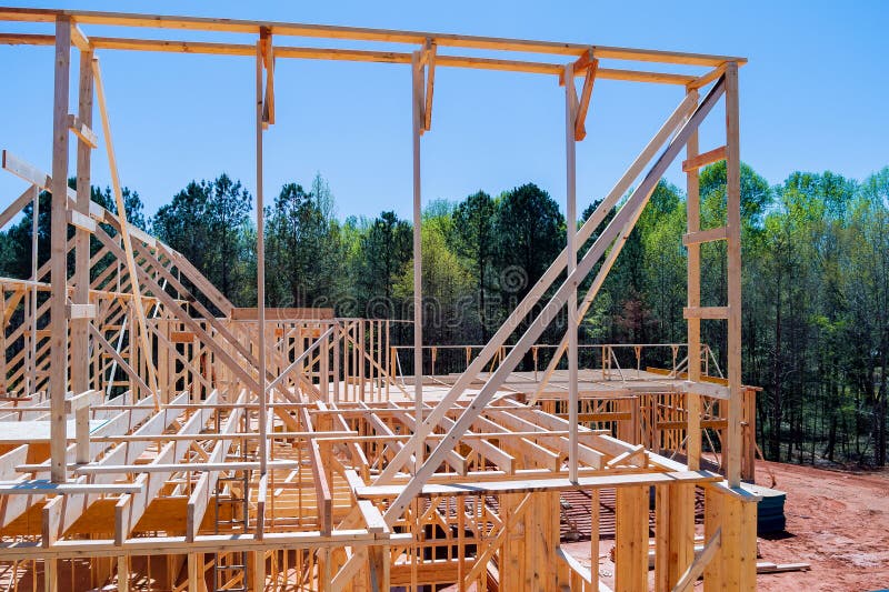 As Part of Construction of New Home, a Frame Framing Beam Stick is Used ...