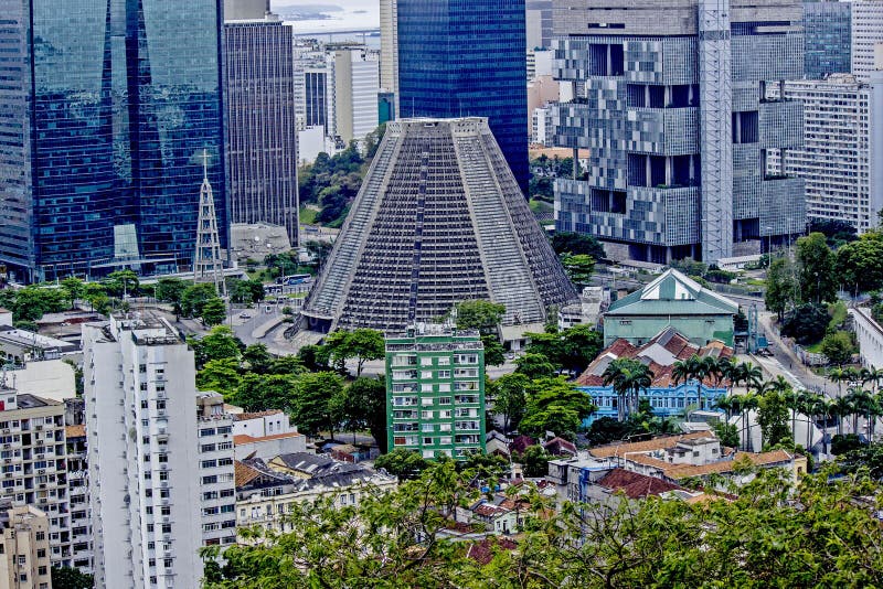Modern Pyramid in the City Centre Stock Image - Image of jeneiro ...