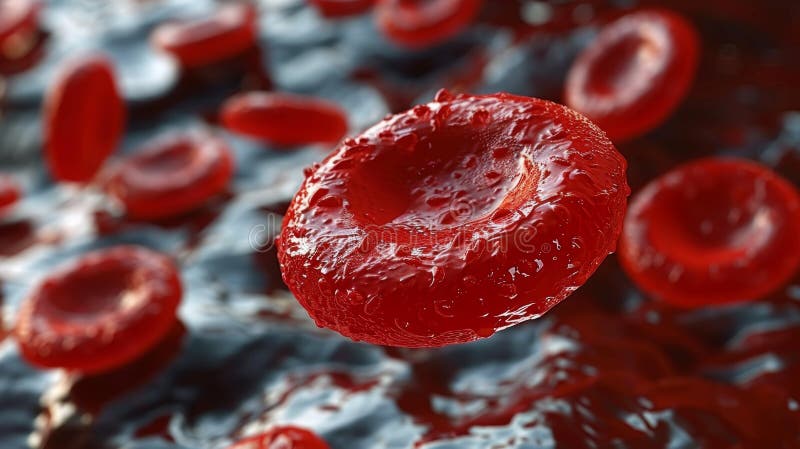 Red Blood Cells Flowing through a Vibrant Red Background, Showcasing ...