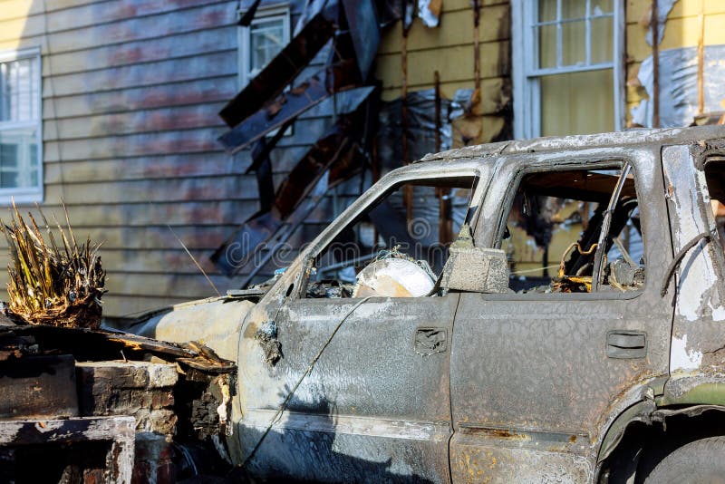 As a Result of a Fire that Destroyed the Burned Down Car after the Fire ...