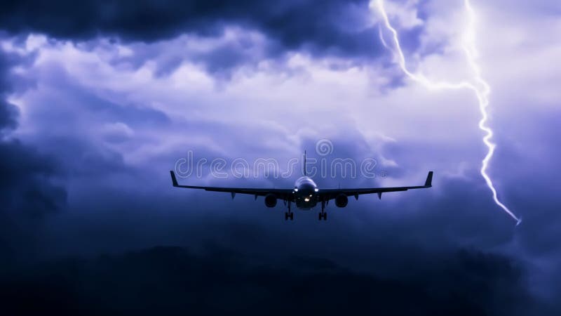 A Plane Navigates through a Turbulent Storm while Encountering ...