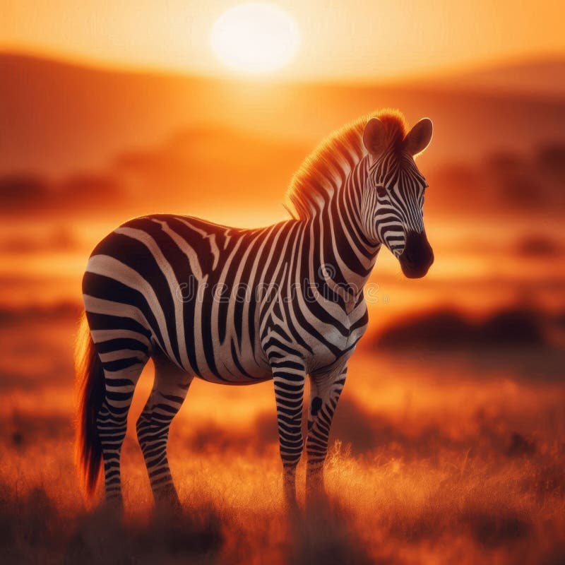 The Essence of the African Sunset Stock Illustration - Illustration of ...