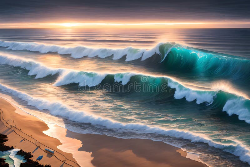 Spectacular View of Sunset S Linear Stretch To the Horizon Its ...