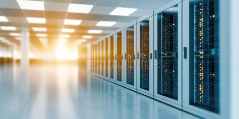 As the Sun Sets, Glowing Lights Flicker from Rows of Neatly Arranged ...