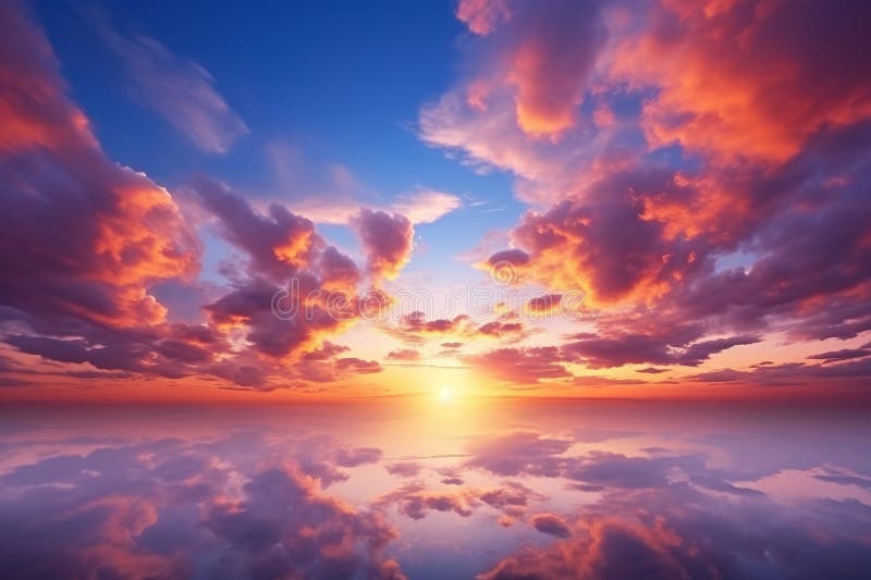 As the Sun Sinks Below the Horizon, a Spectacular Sunset Unfolds ...