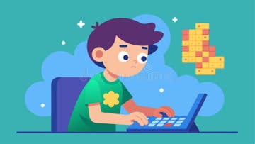 Boy Typing Keyboard Stock Illustrations – 152 Boy Typing Keyboard Stock ...