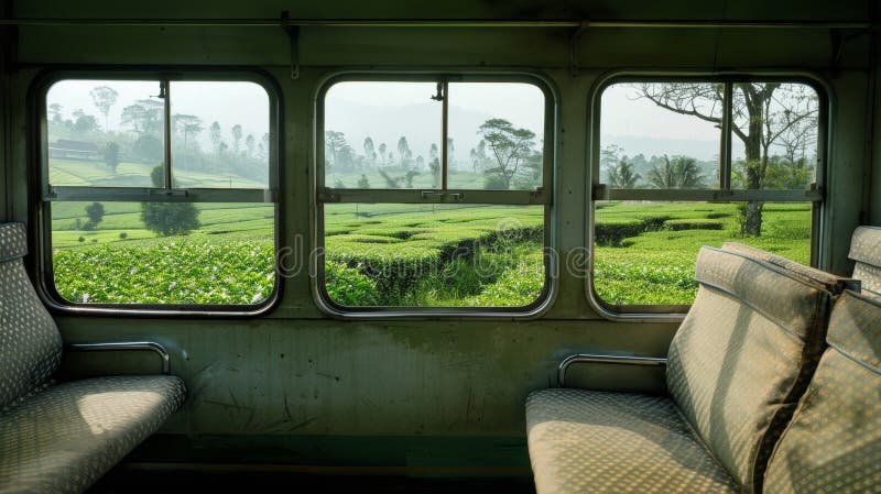 As the Train Moves Forward the View of the Tea Fields Changes ...