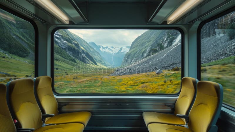 As the Train Passes through Tunnels it Emerges into Open Valleys with ...