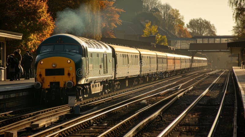 As the Train Pulls Away from the Station Passengers Wave Goodbye To the ...