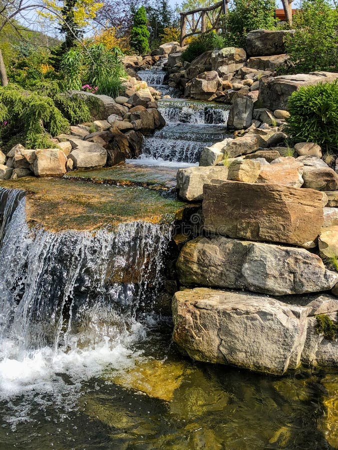 Multi-layered Waterfall Down the Rocks Stock Image - Image of ...