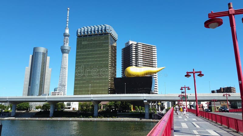 Asahi Breweries Headquarters Building with the Asahi Flame and Tokyo ...