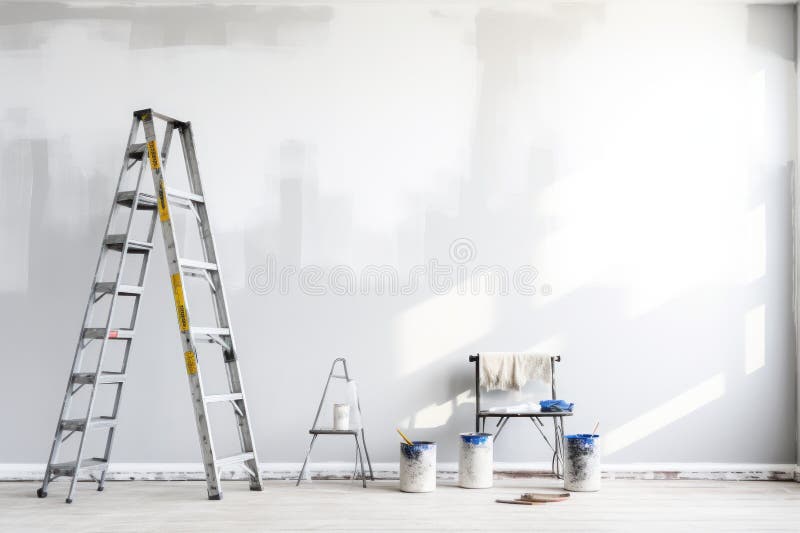 Asain Male Construction Architect is Painting the Wall. Generative AI ...