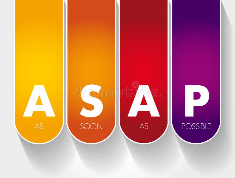 ASAP - As Soon As Possible Acronym, Business Concept Background Stock ...