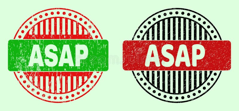 ASAP Round Bicolor Seals - Distress Surface Stock Vector - Illustration ...