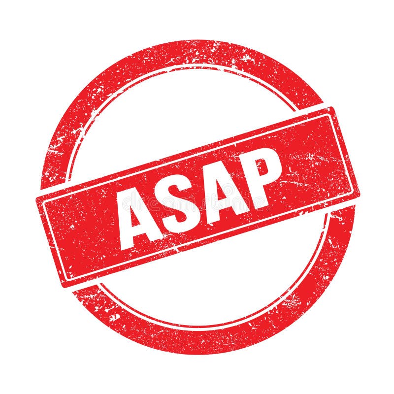 ASAP Text on Red Grungy Round Stamp Stock Illustration - Illustration ...